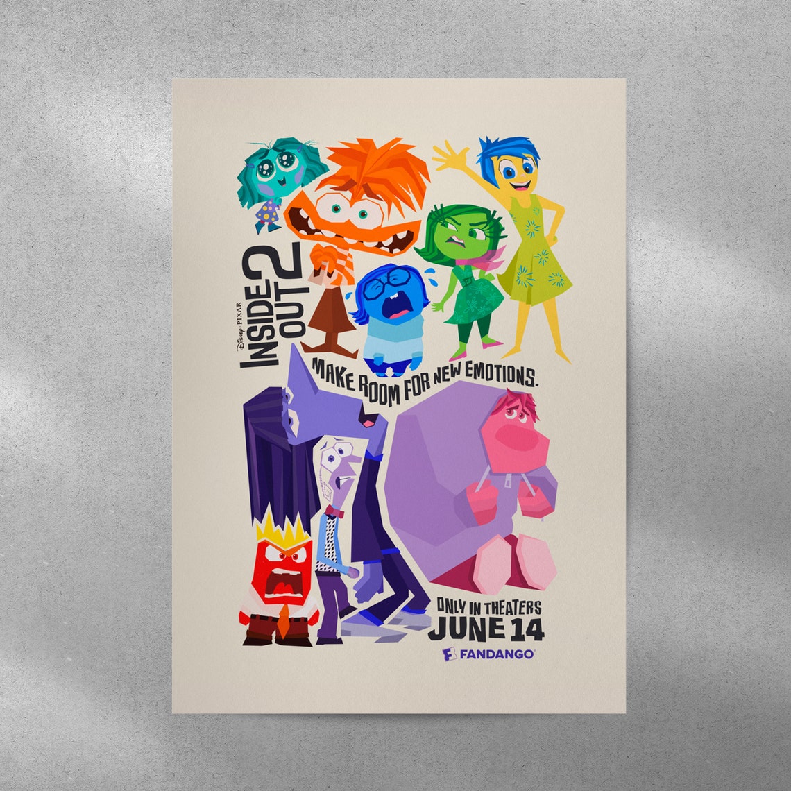 Inside Out 2 Movie Poster, Inside Out 2 Wall Decor, Inside Out 2 Poster ...