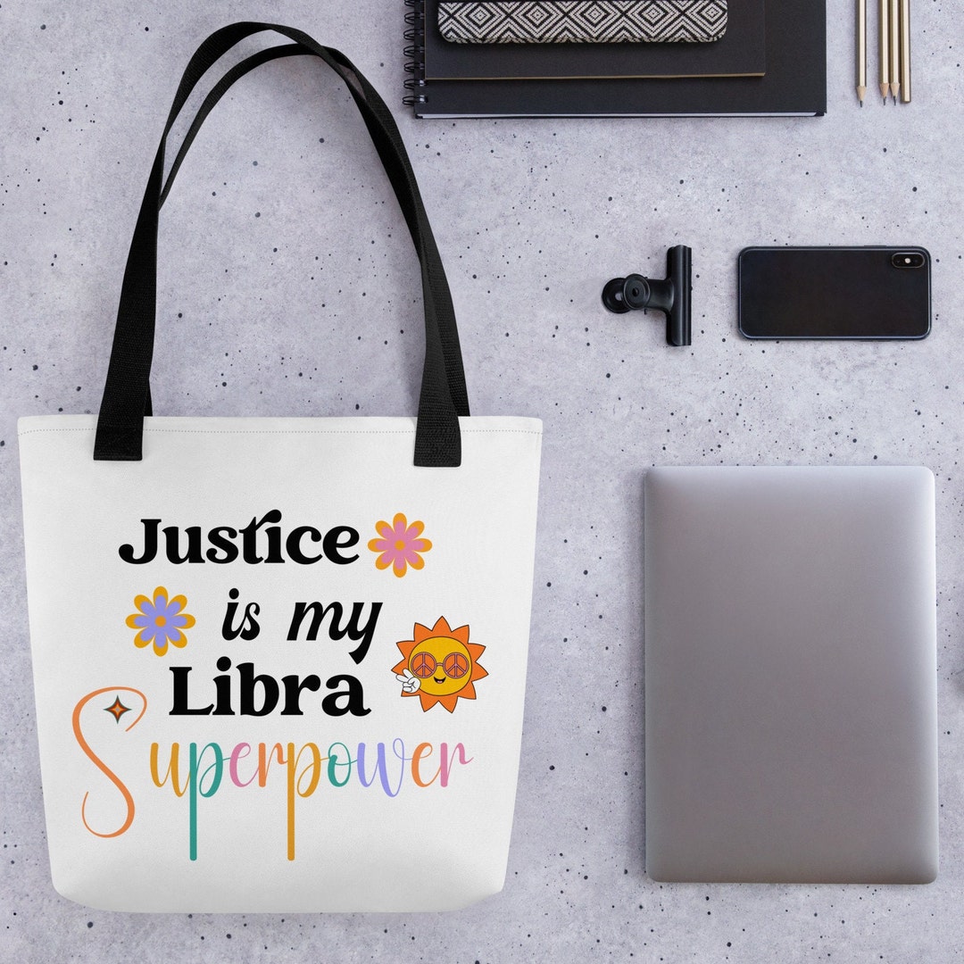 Libra Travel Personal Bag, Retro Colorful Zodiac Sign Tote, Boho ...