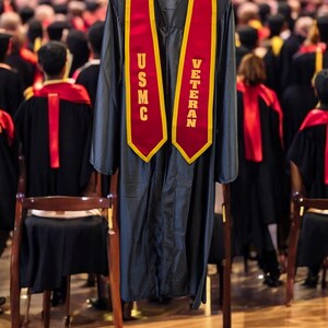USMC VETERAN Graduation Stole (RED / Gold) - Etsy