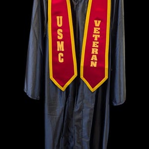 USMC VETERAN Graduation Stole (RED / Gold) - Etsy