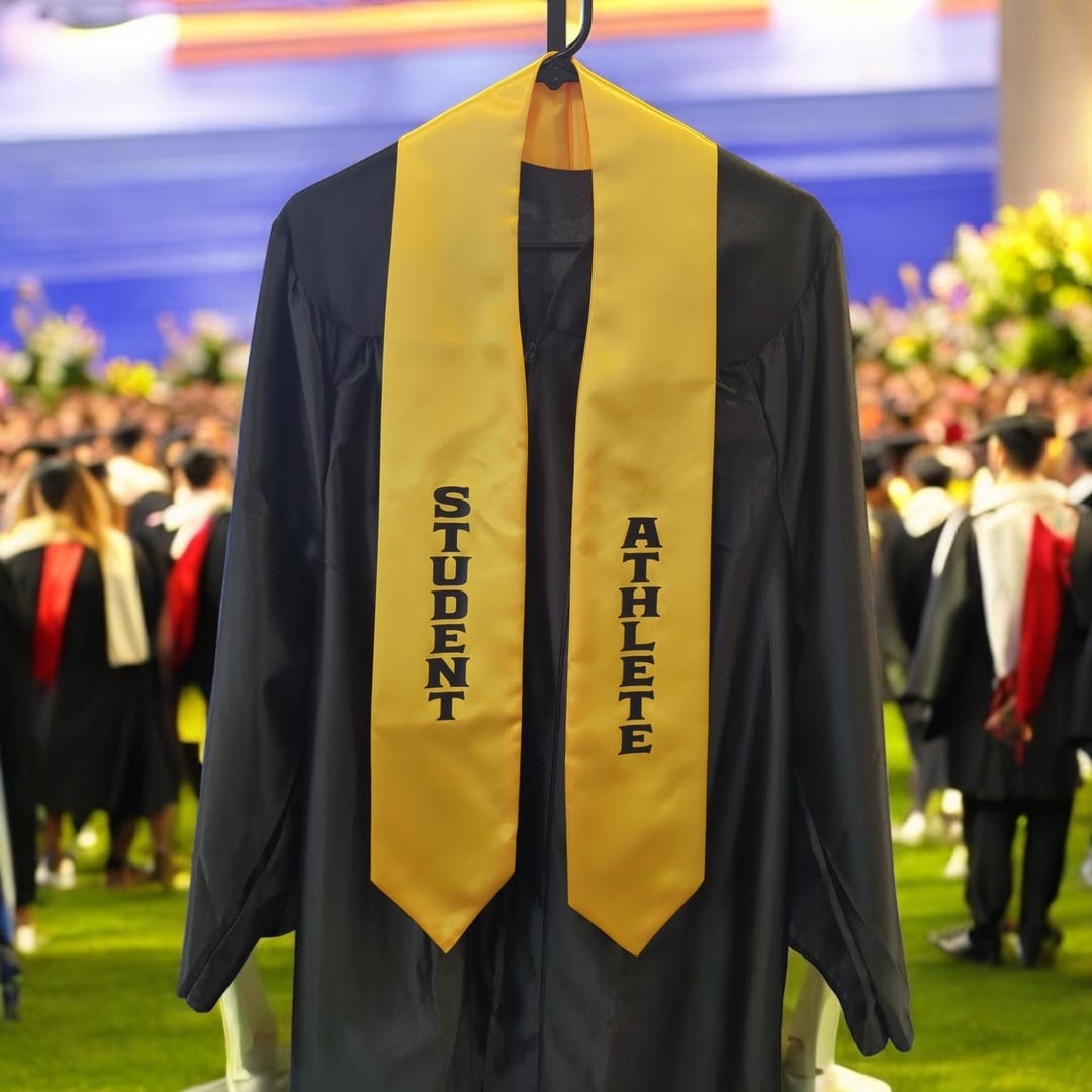 Student Athlete Graduation Stole (gold/ Black) - Etsy