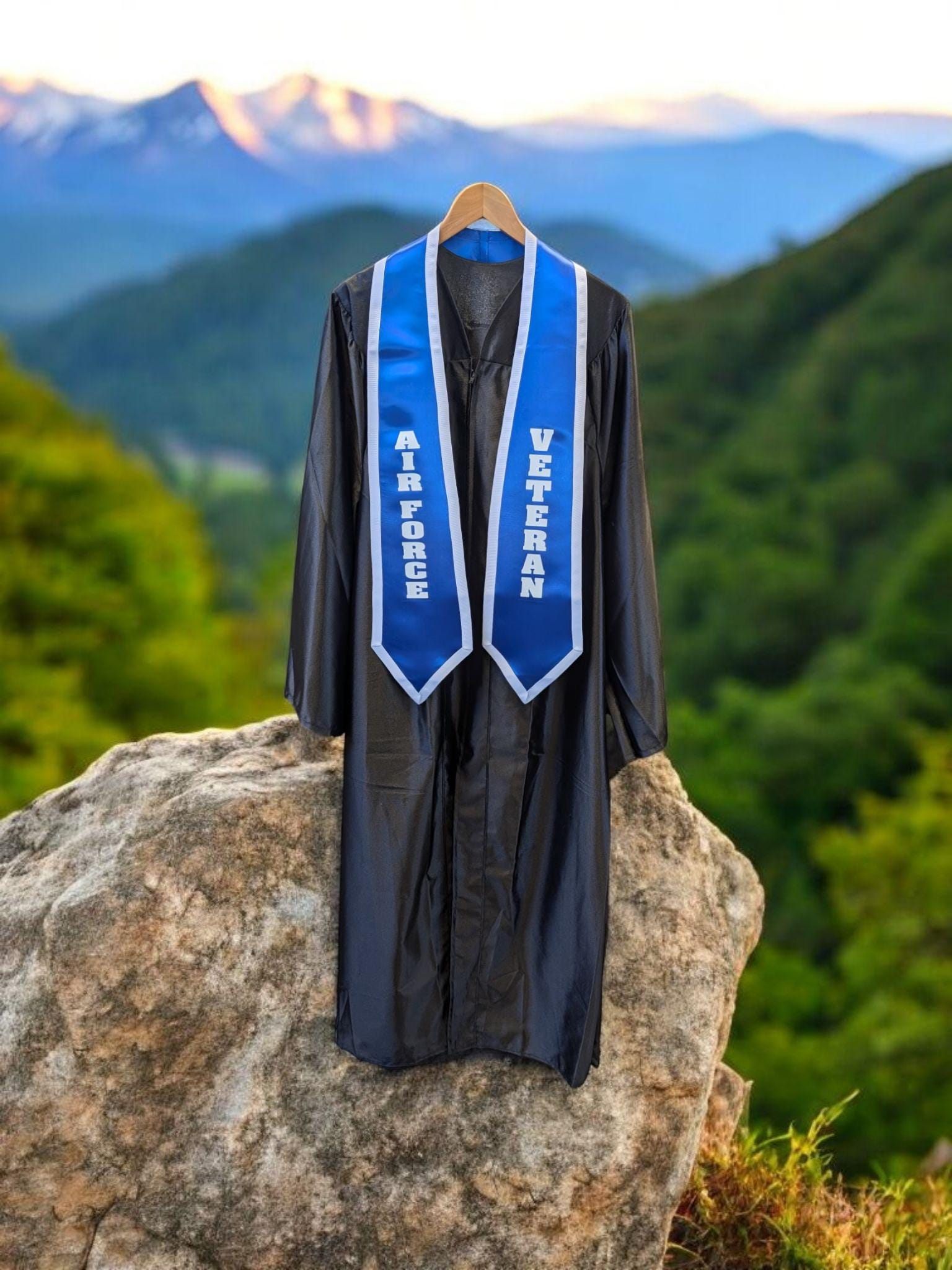 Air Force VETERAN Graduation Stole (royal Blue / White ) - Etsy