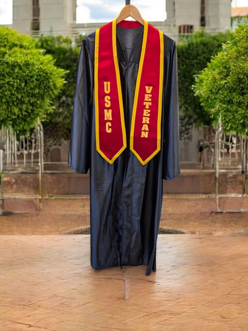 USMC VETERAN Graduation Stole (RED / Gold) - Etsy