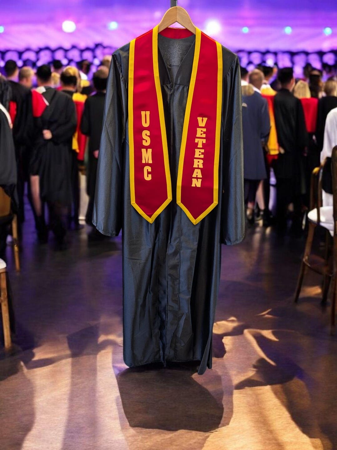 USMC VETERAN Graduation Stole (RED / Gold) - Etsy