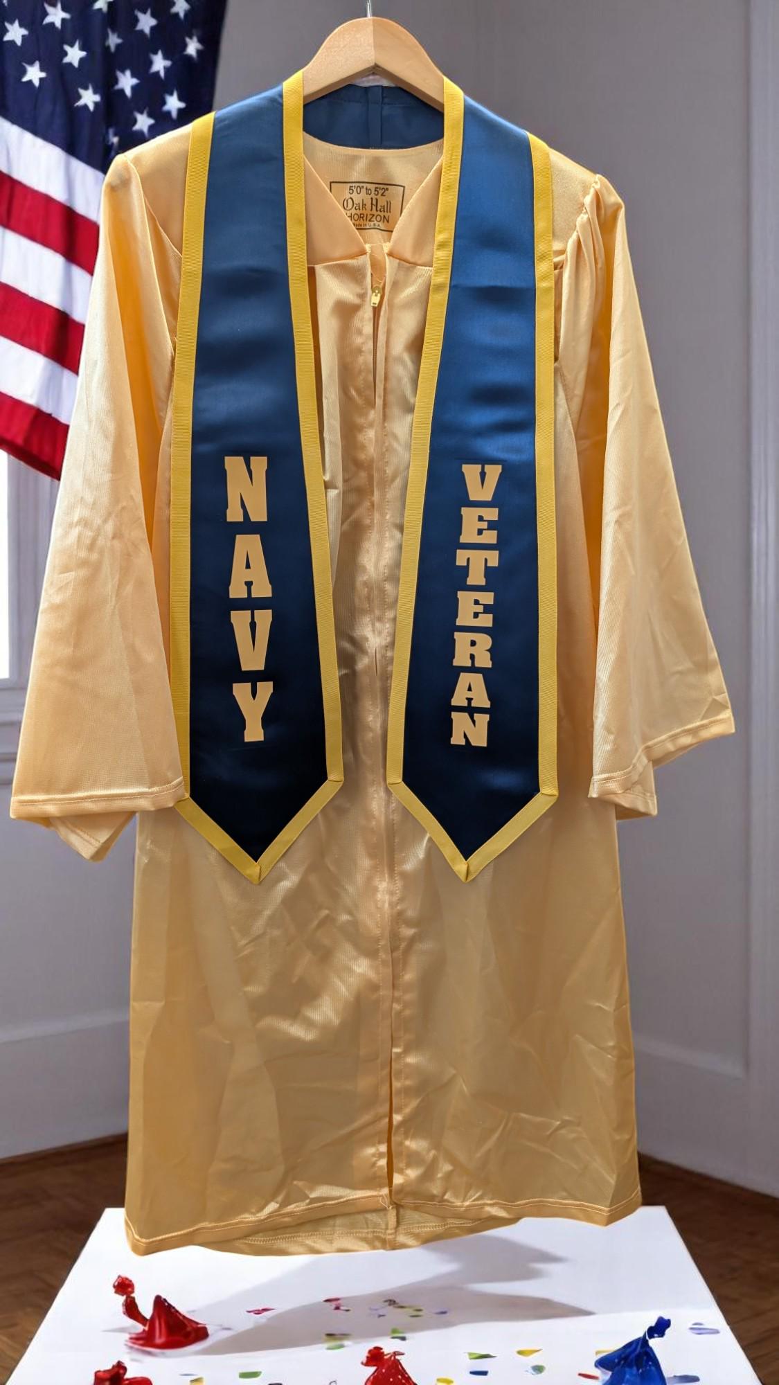 NAVY VETERAN Graduation Stole (navy / Gold) - Etsy