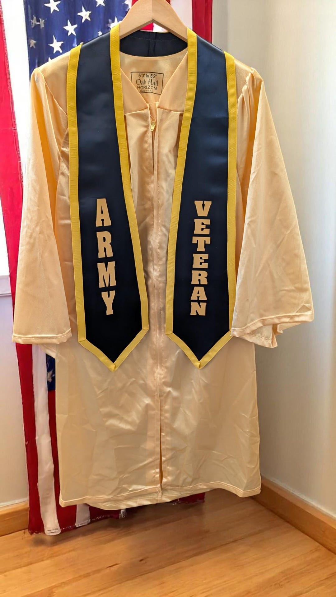 ARMY VETERAN Graduation Stole (black / Gold) - Etsy