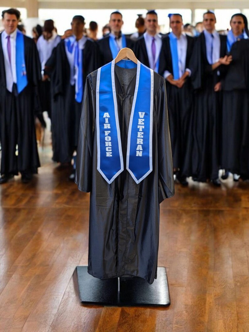 Air Force VETERAN Graduation Stole (royal Blue / White ) - Etsy