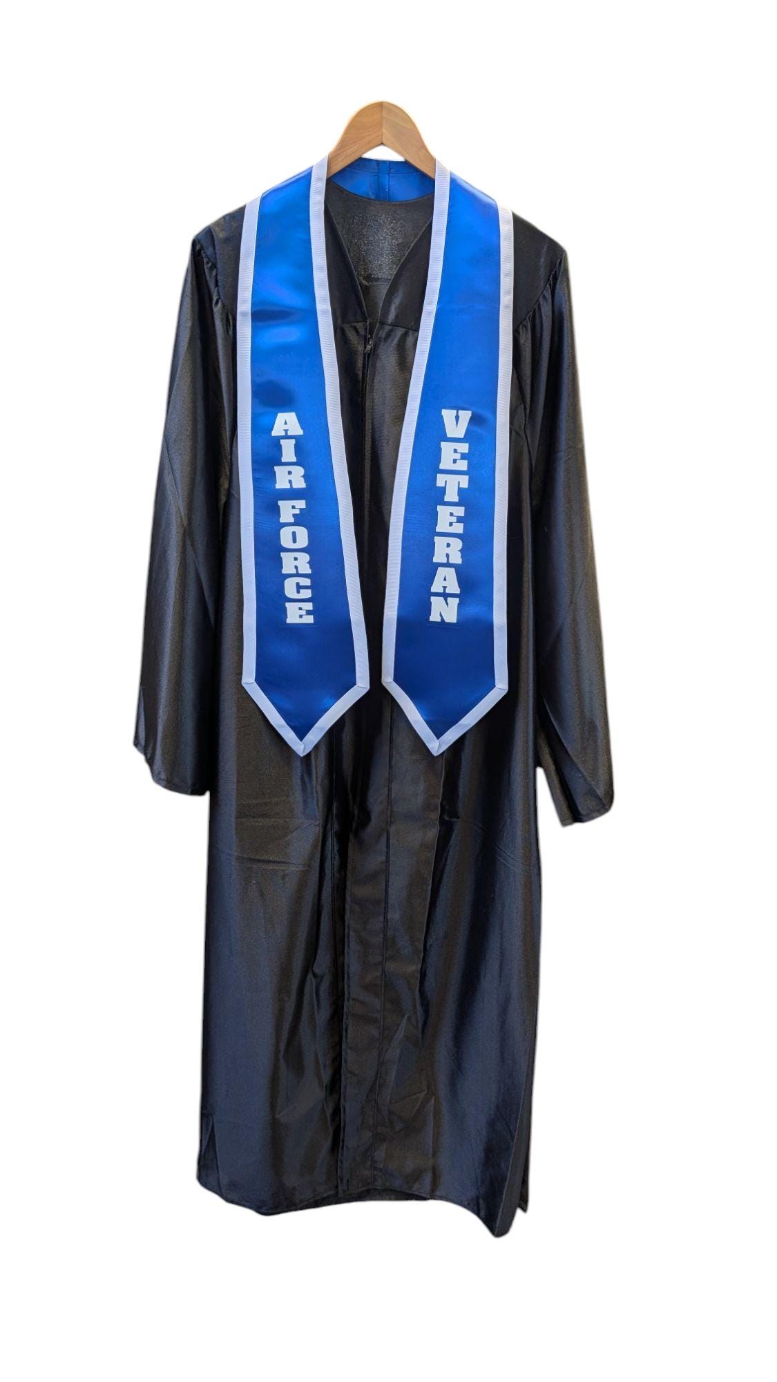 Air Force VETERAN Graduation Stole (royal Blue / Silver ) - Etsy
