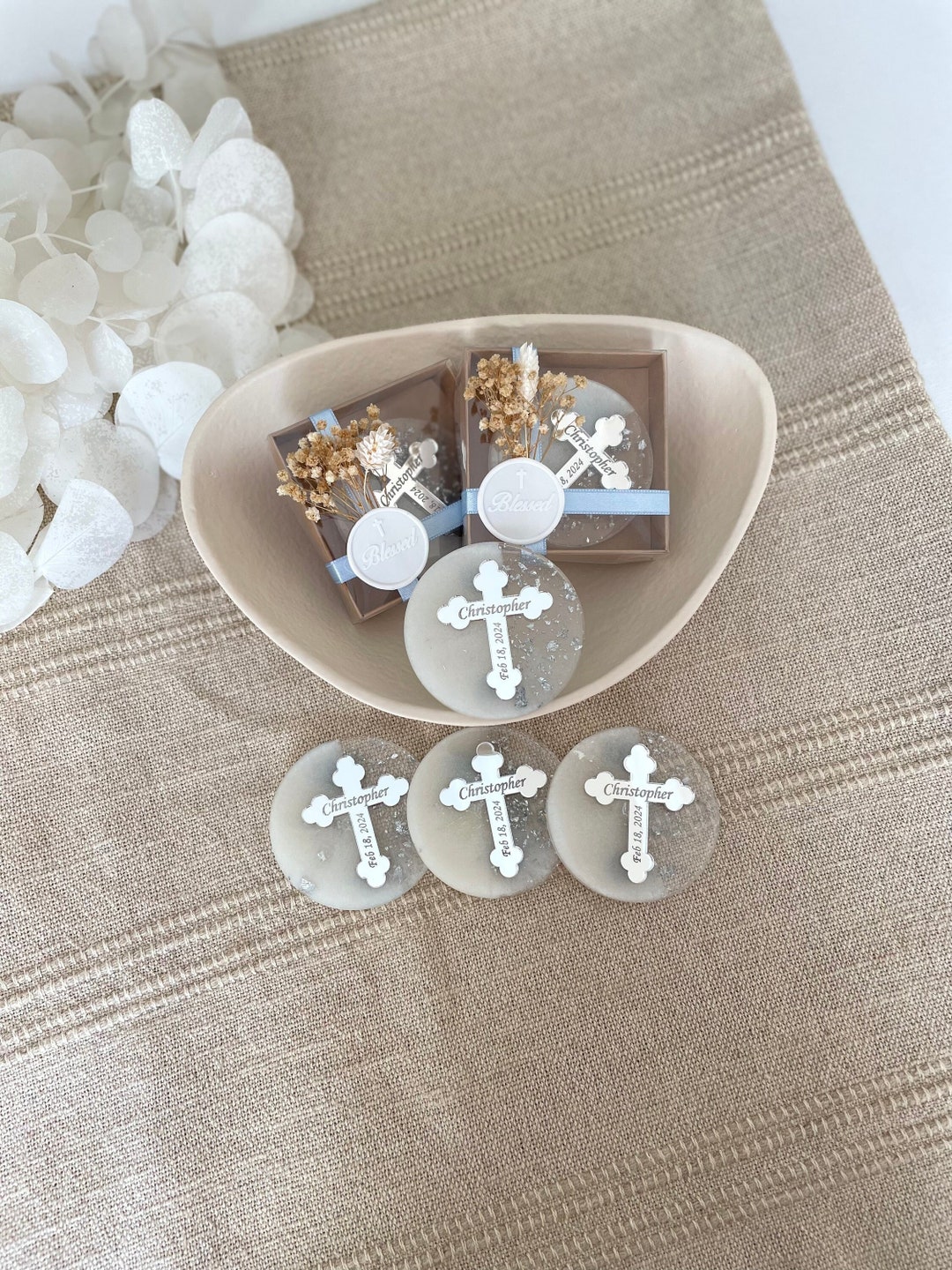 Custom Baptism Favors, Baptism Silver Cross Gift, Baptism Magnet ...
