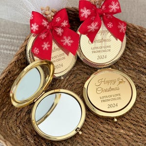 2025 Merry Christmas Personalized Compact Mirror Favors, Christmas ...