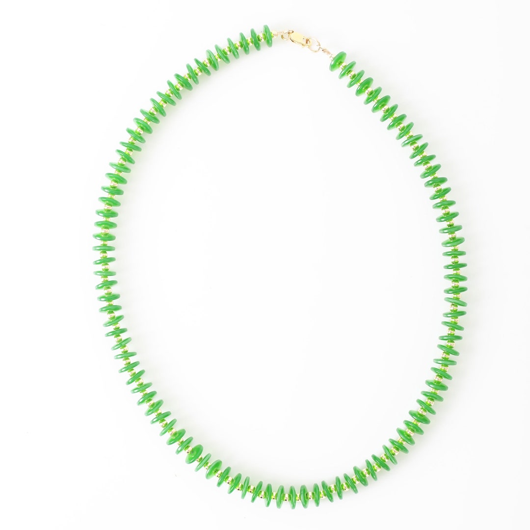 Isabel Green Quartz and Gold Necklace - Etsy