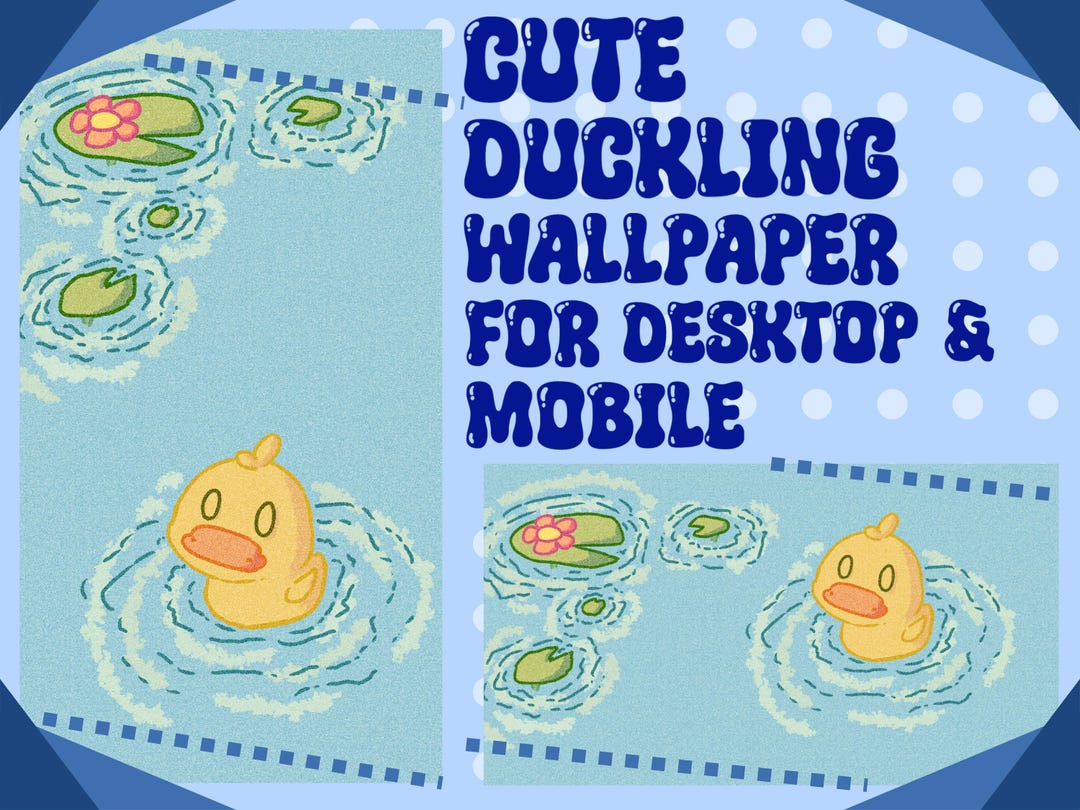 INSTANT DOWNLOAD Cute Blue Duckling Wallpaper for Desktop & Mobile - Etsy