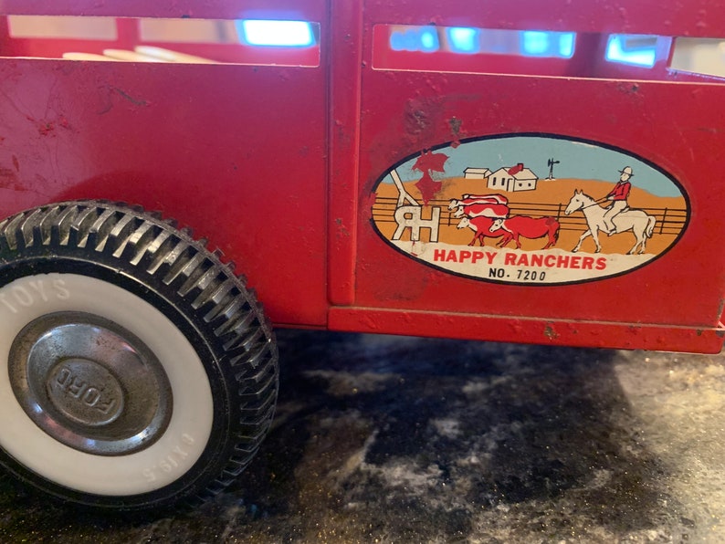 Vintage Nylint Happy Ranchers No. 7200 Red Diecast Drop Gate Trailer - Etsy