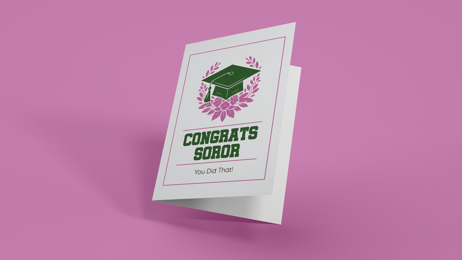 AKA Sorority Graduation Card 2024 Digital Download Pink and Green ...