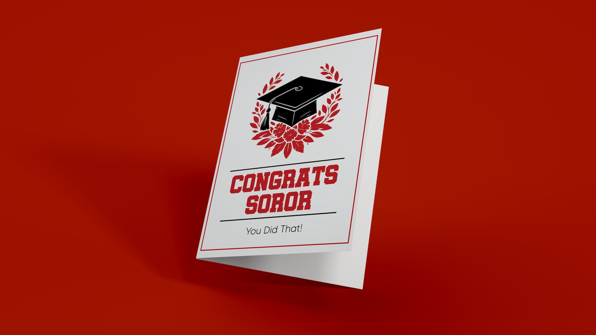 Delta Sorority Graduation Card 2024 Digital Download Red and White ...