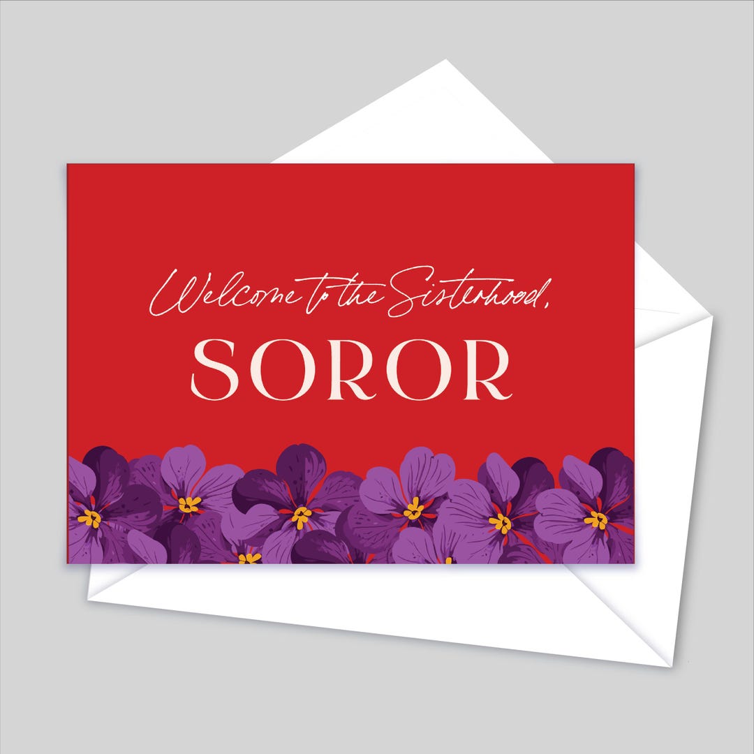 DST Welcome to the Sisterhood - Red Stationery Pack of 8, New Soror ...