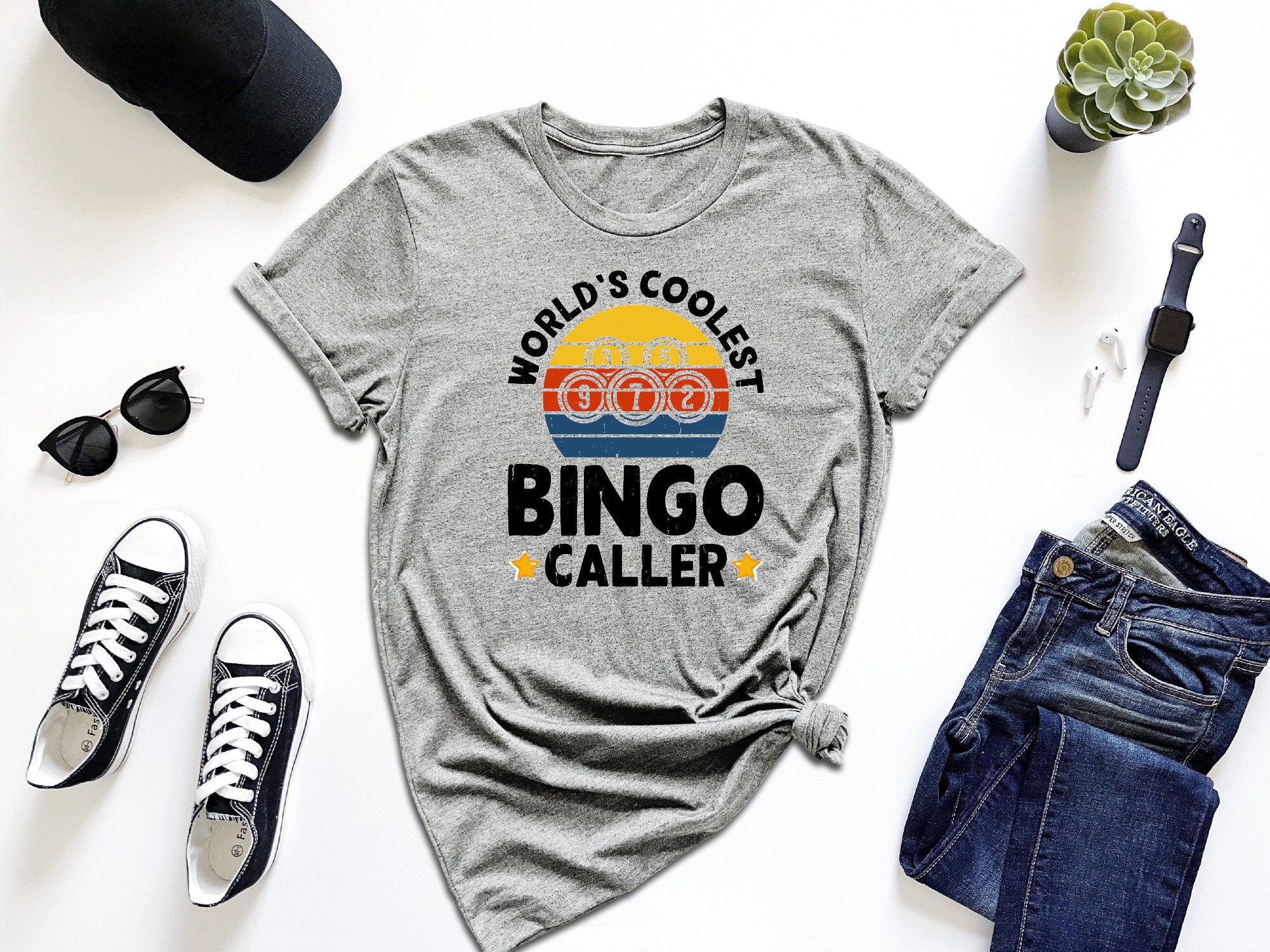 World's Coolest Bingo Caller Shirt, Vintage Bingo Shirt, Bingo Player ...