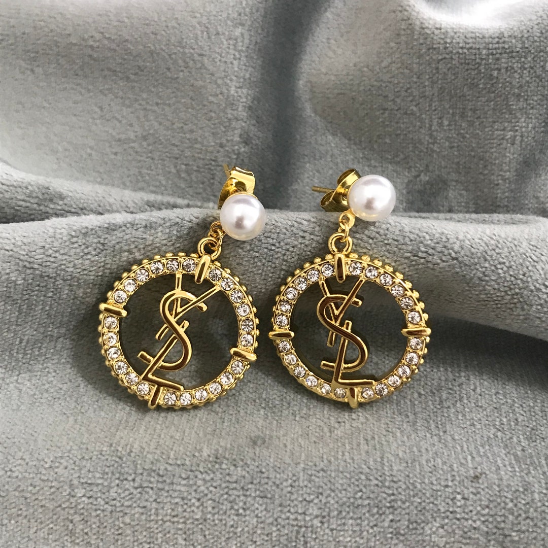 Vintage Yves Saint Laurent YSL Luxury Stud Earring With Pearl - Etsy