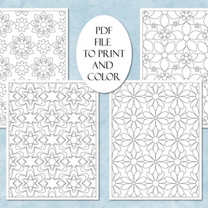 Floral Coloring Pages, Digital Coloring Pages, Printable Coloring ...