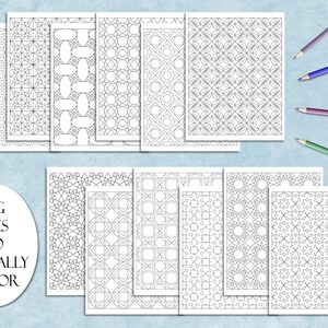 Geometric Coloring Pages, Digital Coloring Page, Printable Coloring ...