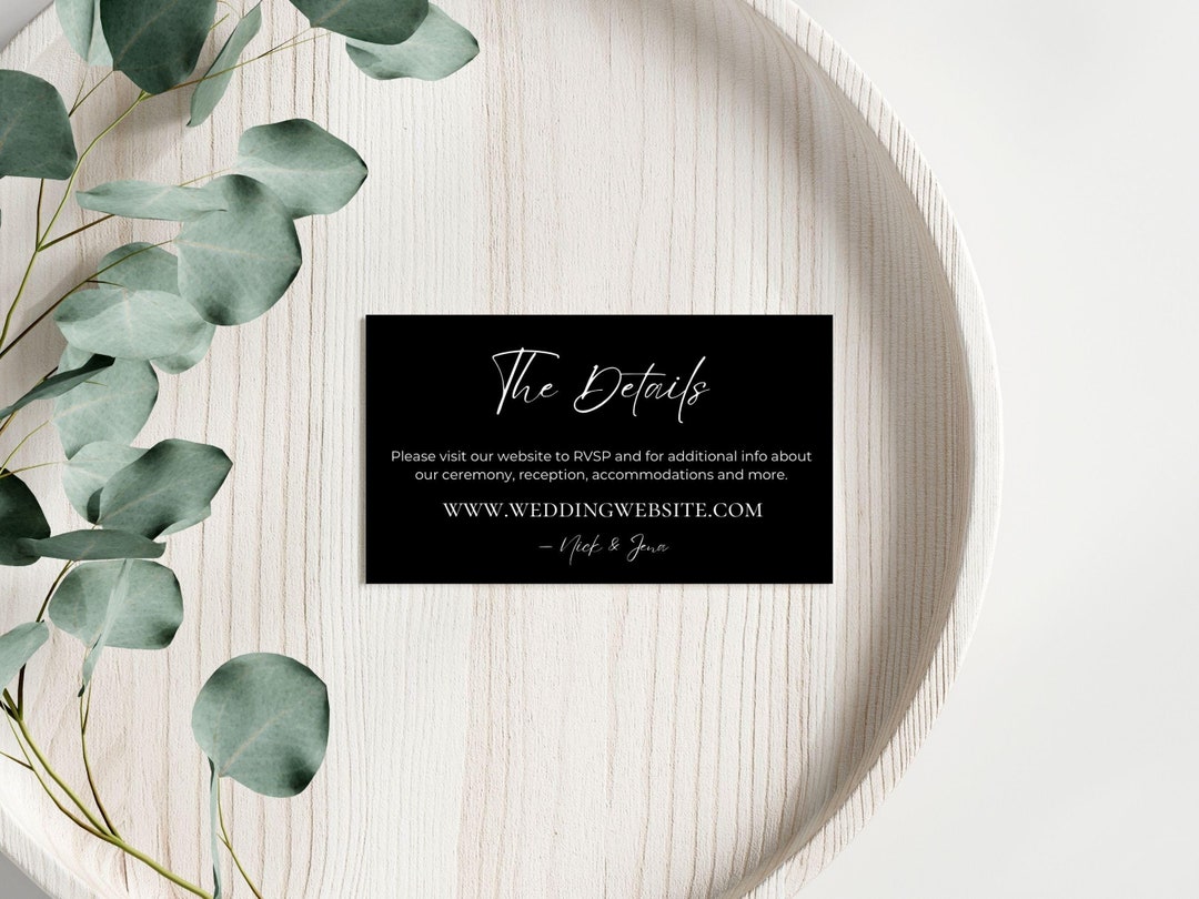 Wedding Details Website Card Template, Simple, QR Code, Invitation ...