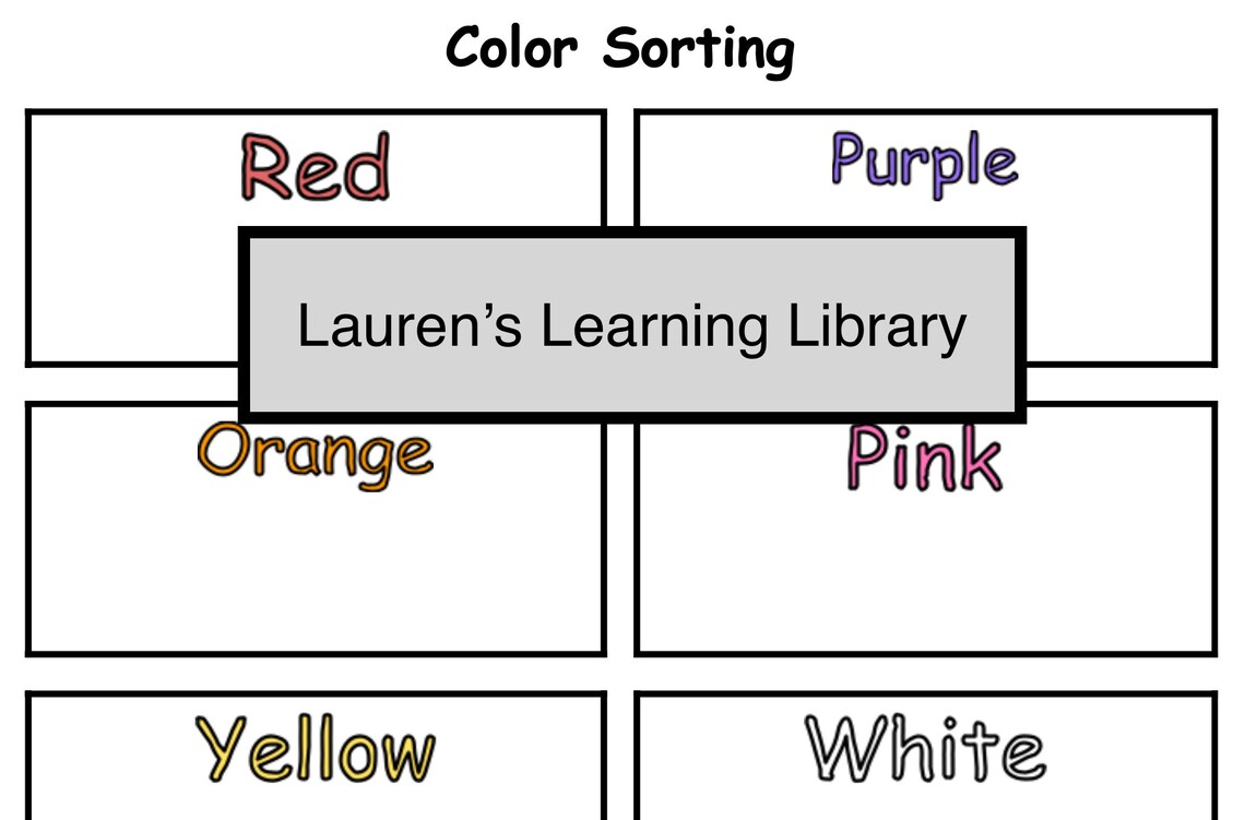 DIGITAL DOWNLOAD: Color Sorting Activity Kindergarten Preschool Special ...