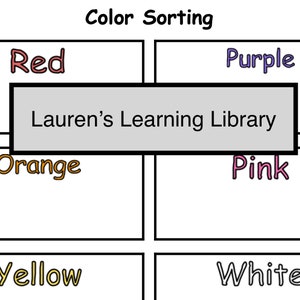 DIGITAL DOWNLOAD: Color Sorting Activity Kindergarten Preschool Special ...