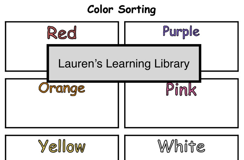DIGITAL DOWNLOAD: Color Sorting Activity Kindergarten Preschool Special ...