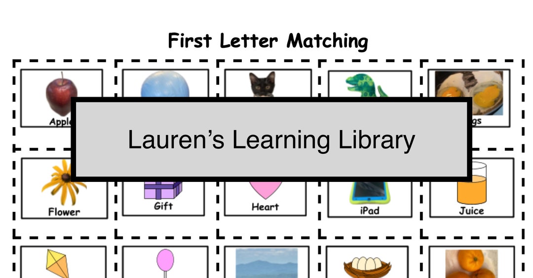 DIGITAL DOWNLOAD: First Letter to Word Matching Special Education ...