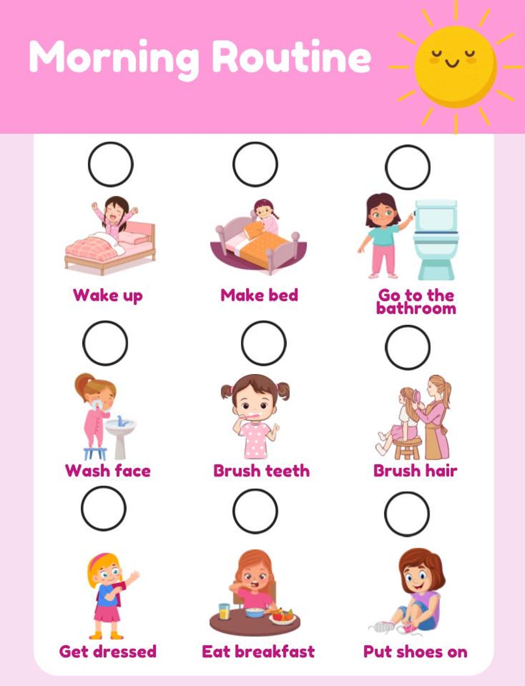 Morning Routine for GIRLS AND BOYS Pdf - Etsy