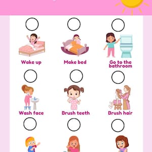 Morning Routine for GIRLS AND BOYS Pdf - Etsy