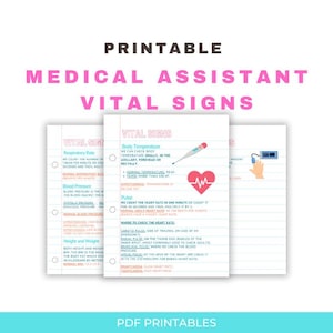 Vital Signs for Medical Assistants Study Guide PDF - Etsy