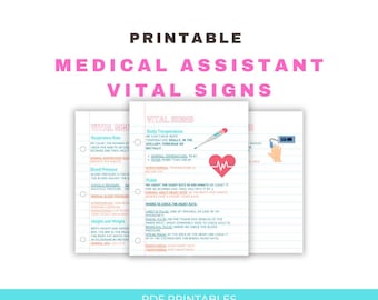 Vital Signs for Medical Assistants Study Guide PDF - Etsy