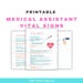 Vital Signs for Medical Assistants Study Guide PDF - Etsy
