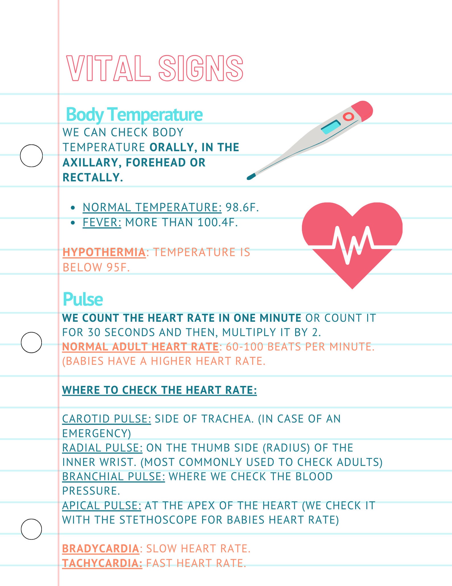 Vital Signs for Medical Assistants Study Guide PDF - Etsy