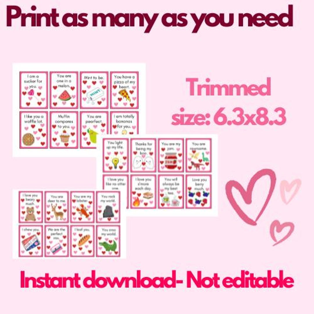 Printable Valentine's for Kids, Kids Valentine's Cards, Valentine's Day ...