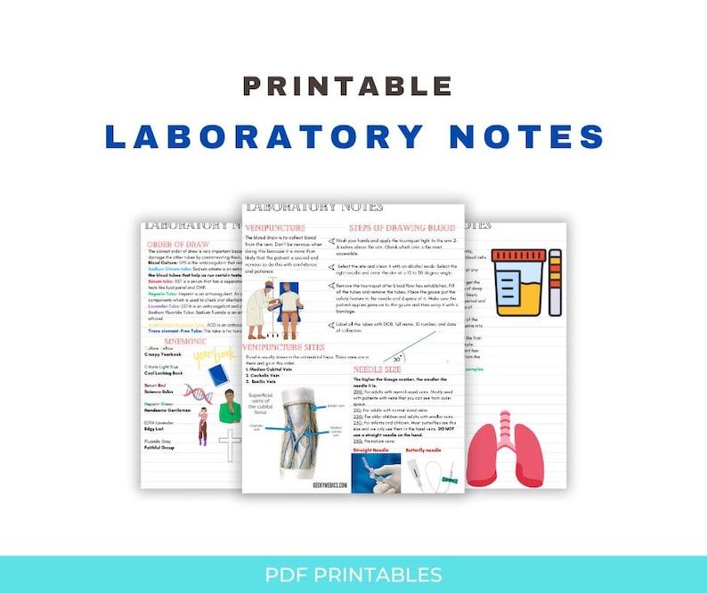 Laboratory Notes for Phlebotomist and Medical Assistant (tips and Notes ...
