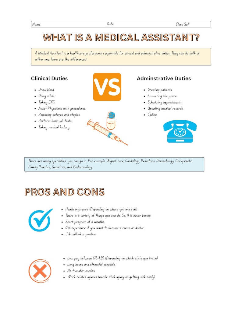 What is a Medical Assistant/ School Tips PDF - Etsy