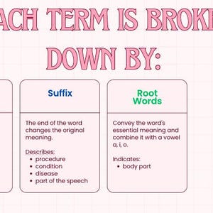 Medical Terminology PDF| 260 Pages| Medical Assistant Study Guide| Pink ...