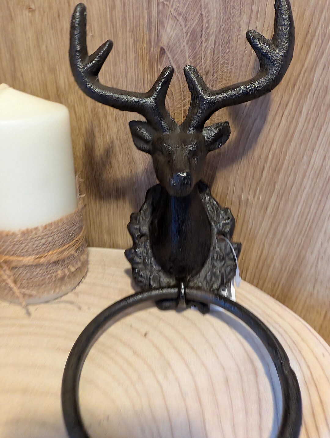 Wrought Iron Stags Head Ring Towel Holder - Etsy