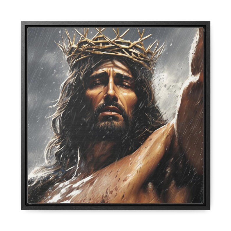Jesus Christ Gallery Canvas Wraps, Square Frame GOD Savior Lord Bible ...