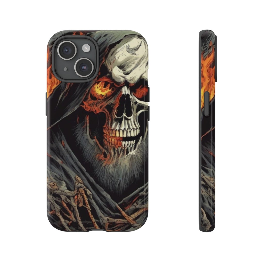 Skull 1 Tough Cases Skull Fire Flames Evil Hell Heavymetal Heavy Metal ...