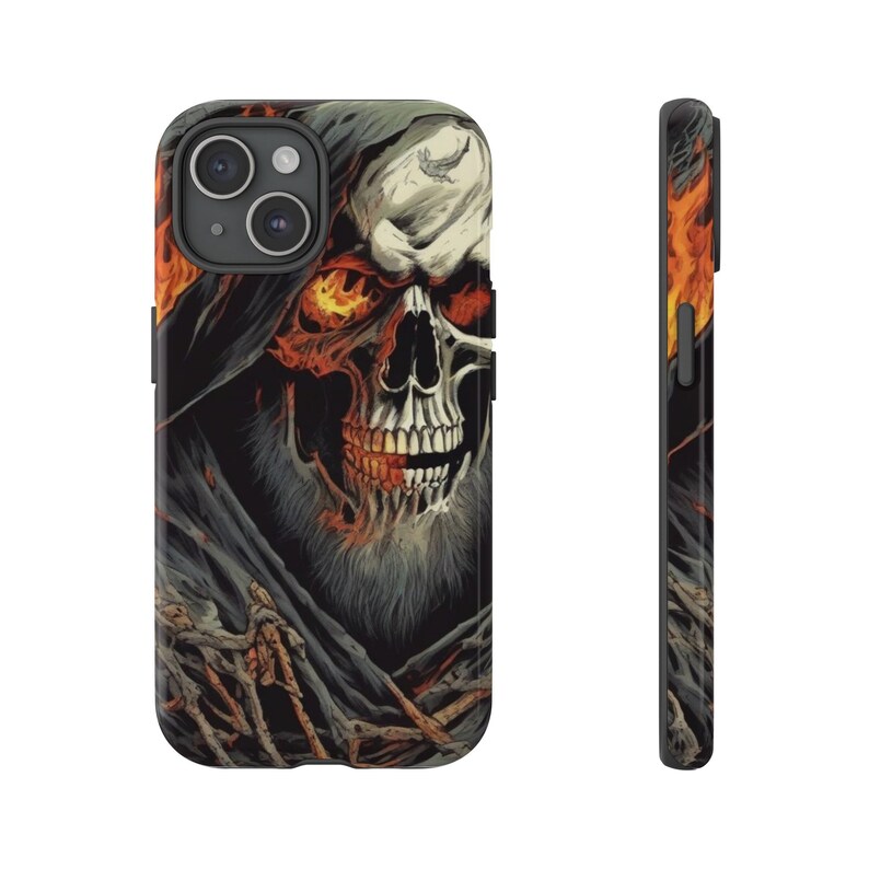 Skull 1 Tough Cases Skull Fire Flames Evil Hell Heavymetal Heavy Metal ...