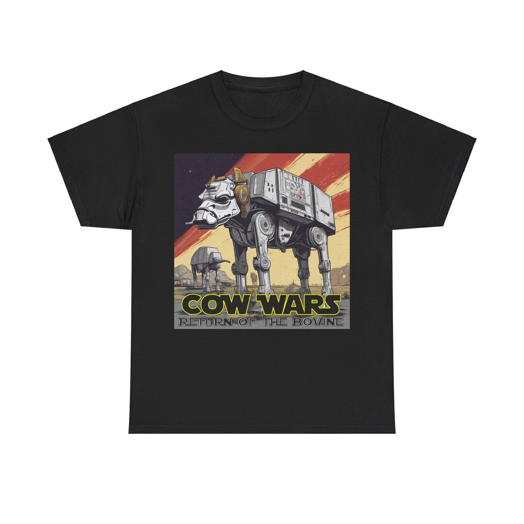 Cow Wars V2b Unisex Heavy Cotton Tee Cow Wars Star Wars Jeti Yoda Baby ...