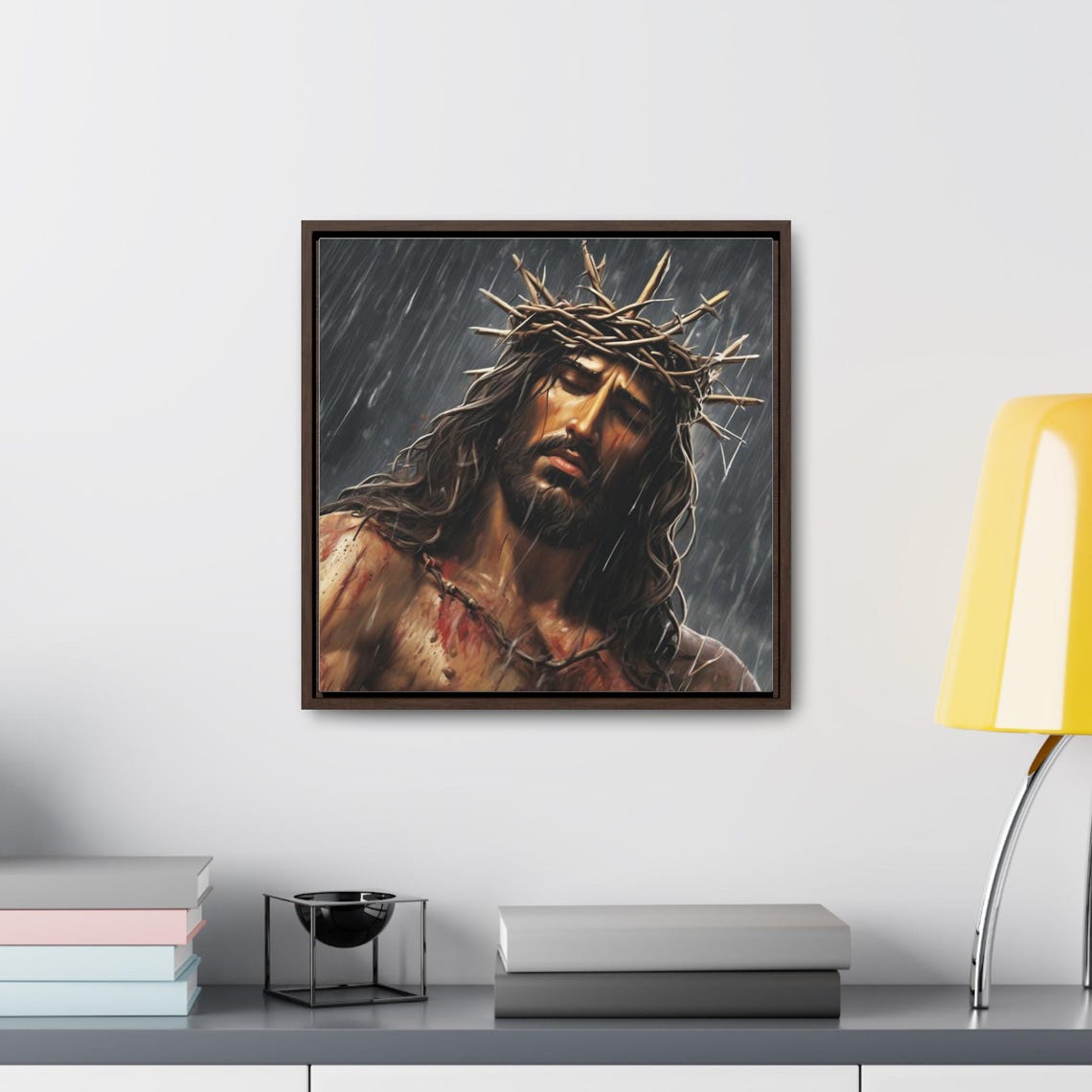 Jesus Christ Gallery Canvas Wraps, Square Frame GOD Savior Lord Bible ...