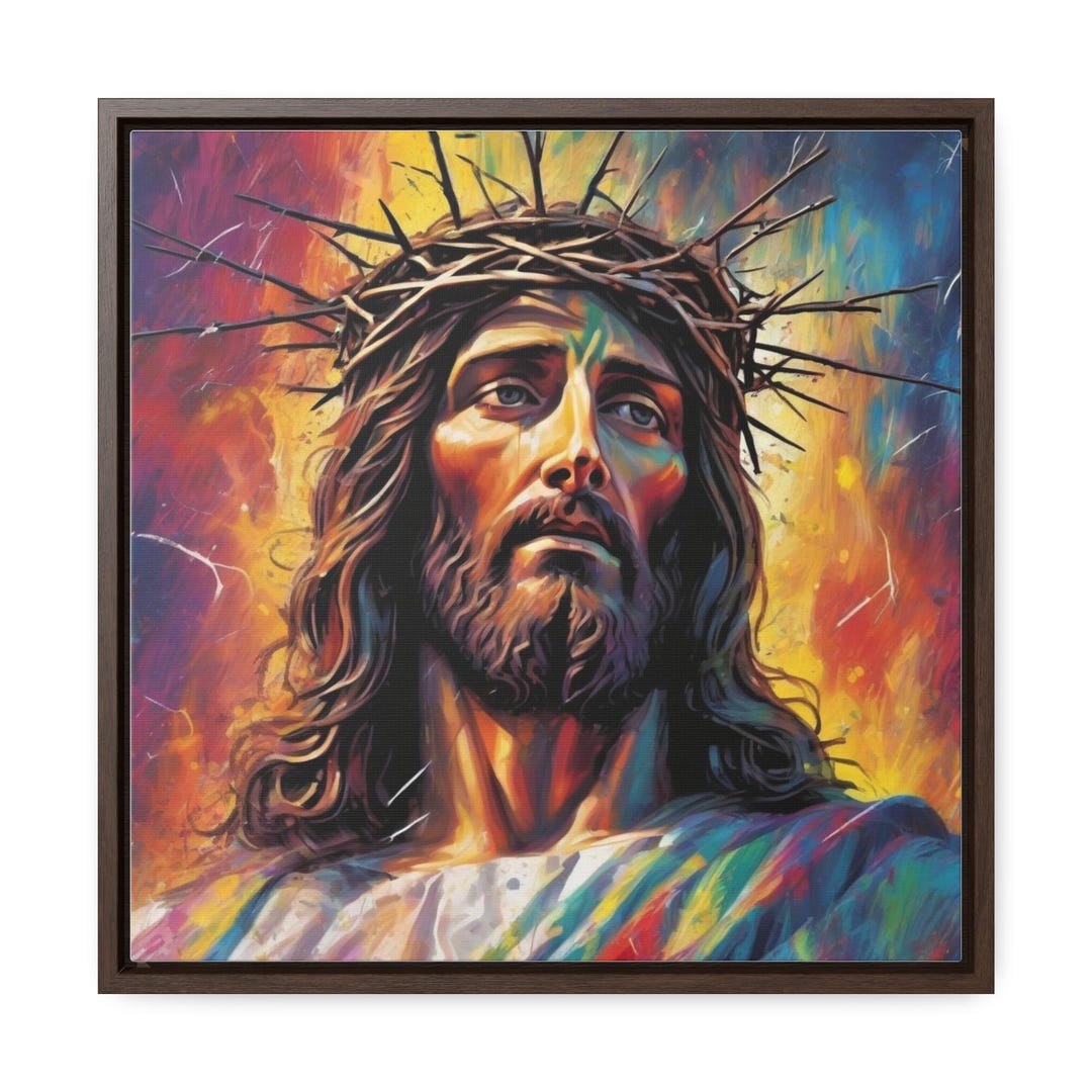 Jesus Christ Gallery Canvas Wraps, Square Frame Jesus Christ Savior GOD ...