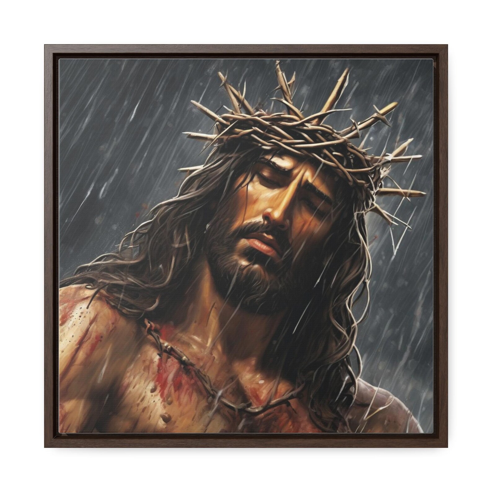 Jesus Christ Gallery Canvas Wraps, Square Frame GOD Savior Lord Bible ...