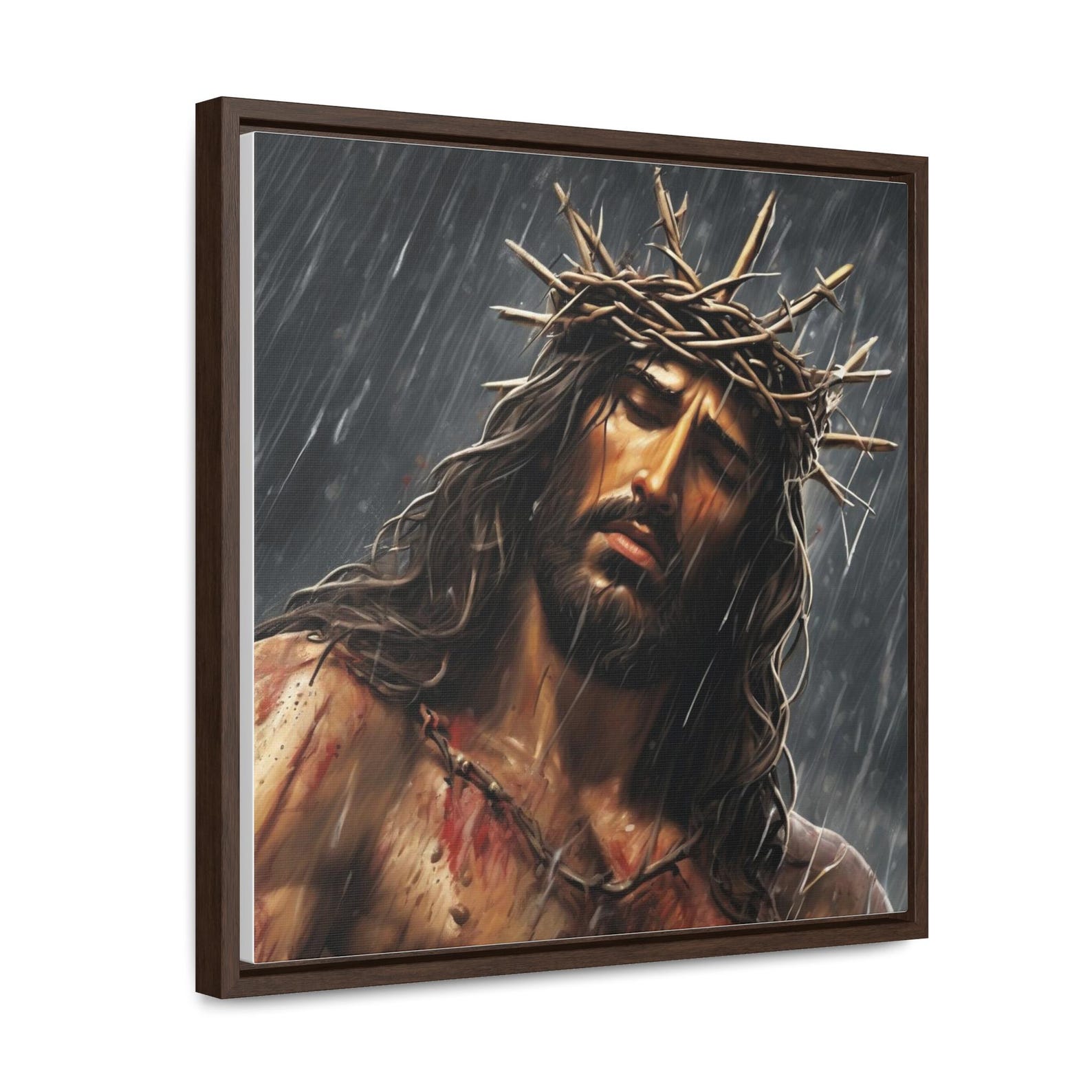 Jesus Christ Gallery Canvas Wraps, Square Frame GOD Savior Lord Bible ...