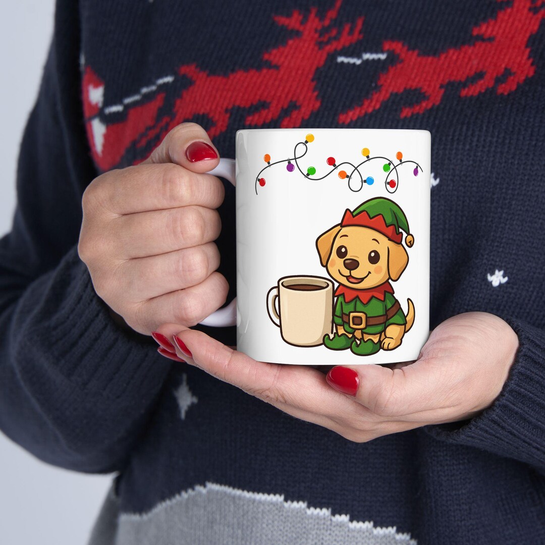 Labrador Elf Ceramic Mug: Christmas Dog Lover Coffee Cup - Etsy