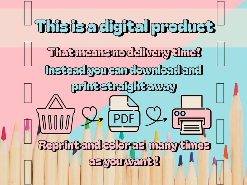 5 Cute Kawaii Coloring Pages for Printing at Home. for Adults and Kids ...